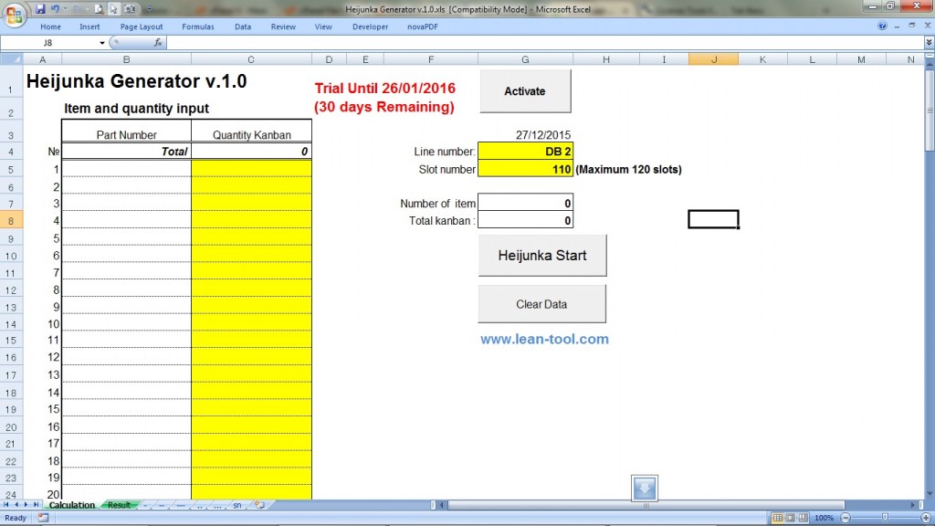 How to use Heijunka Generator - Article Lean-Tool